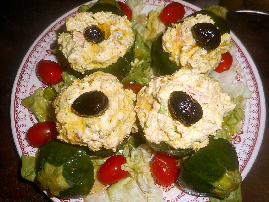 Recette de Courgette ronde farcie au thon