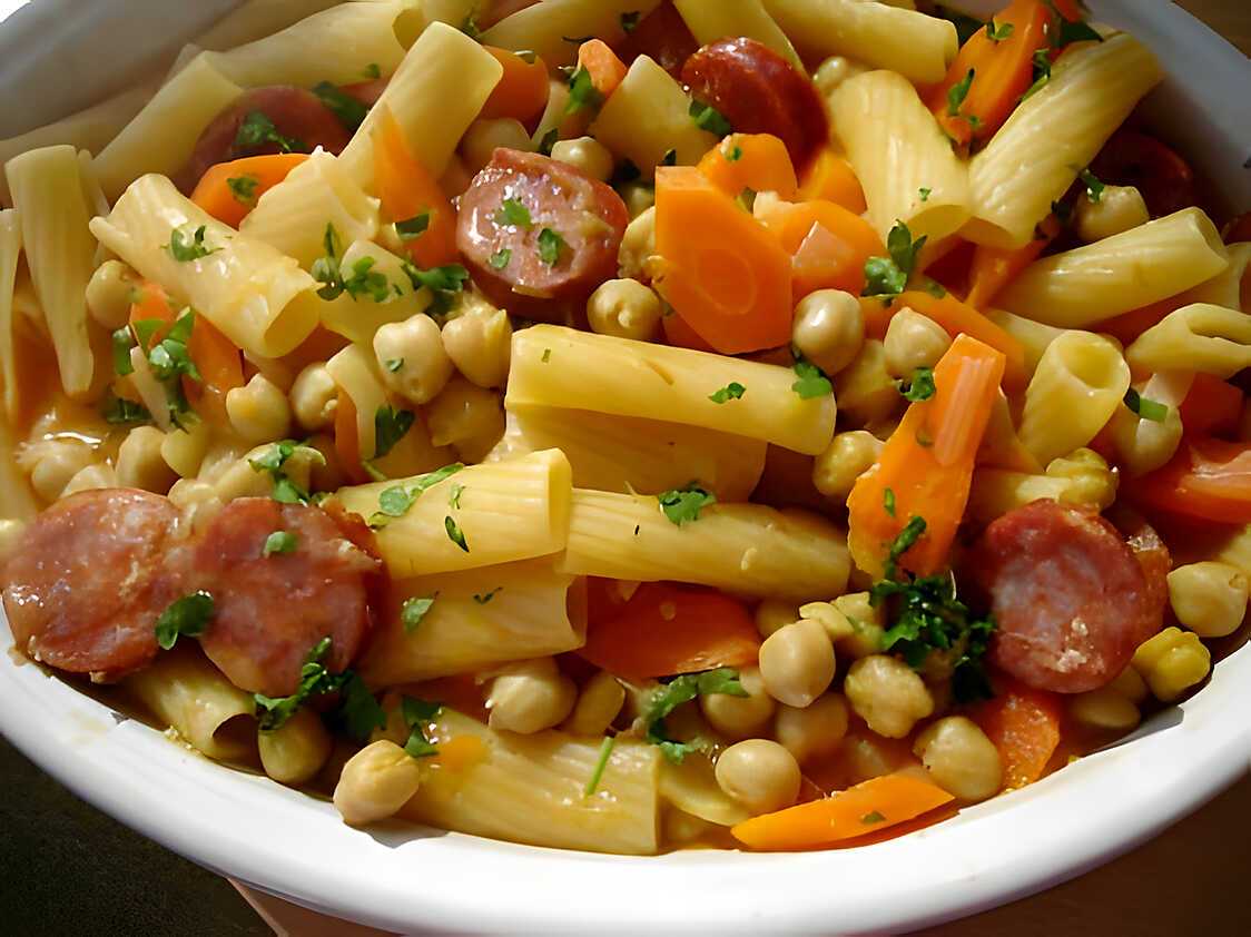 Recette de Macarrao Com Grao et choriço (Pâtes recette Portugaise ...