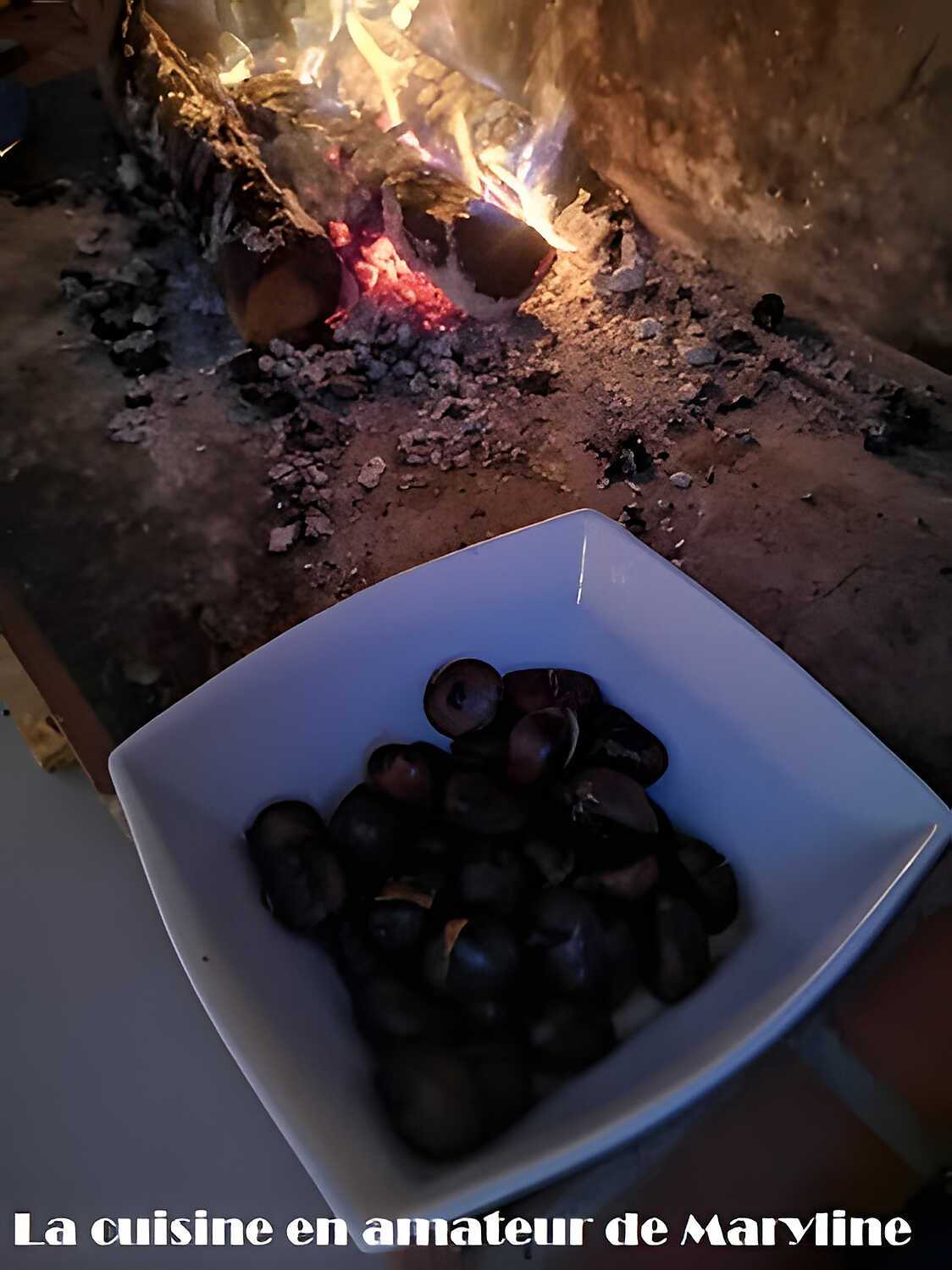 Recette de Marrons grillés au feu de bois