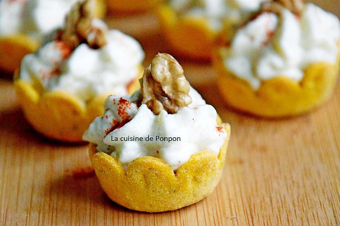 Recette d'Amuse bouche à la crème de chou fleur et moutarde aux noix