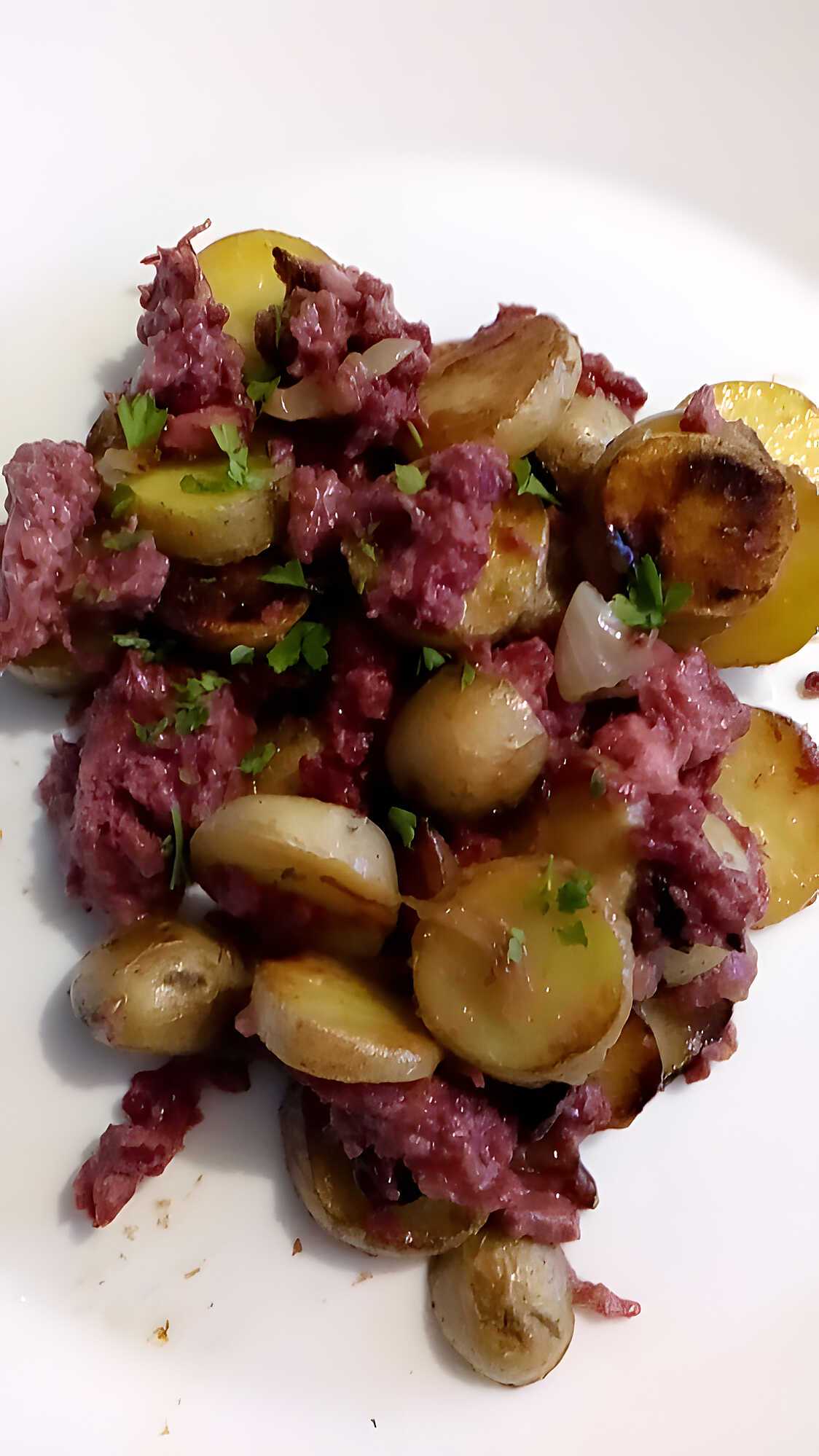 Recette de Pomme de terre sauté au corned beef