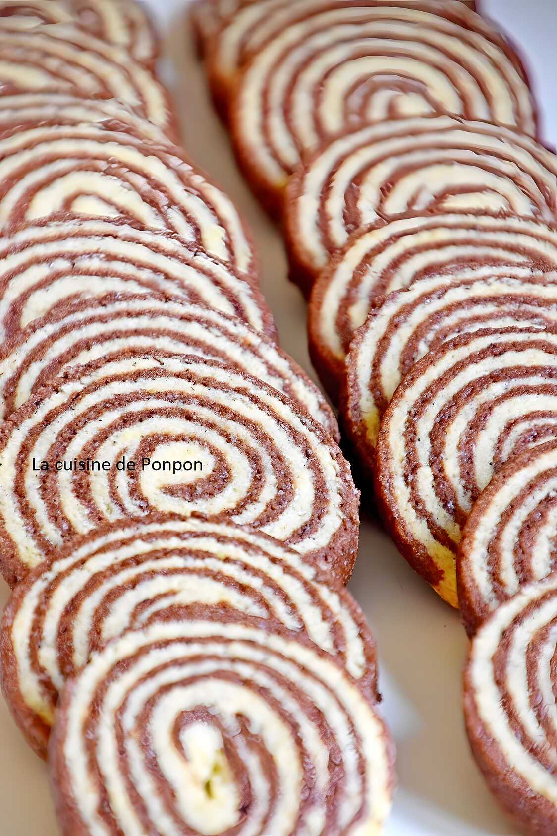 Recette de Sablé spirale vanille et confiture de lait cacao et noisette ...