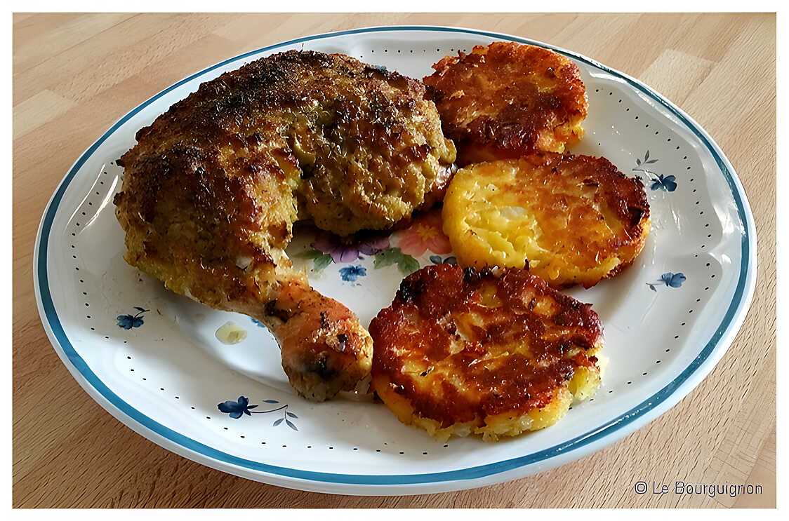 Recette De Cuisses De Poulet Gratinées Purée Dolive Galettes De