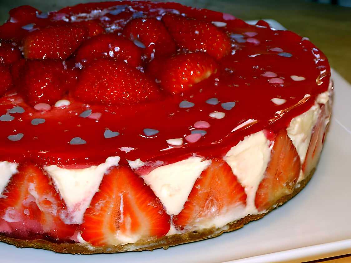 Recette de Gâteau Miroir aux Fraises, Croûte de Spéculoos
