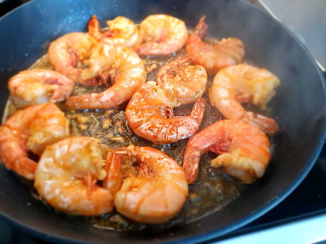 Recette de Crevettes à l' ail citron et Persil