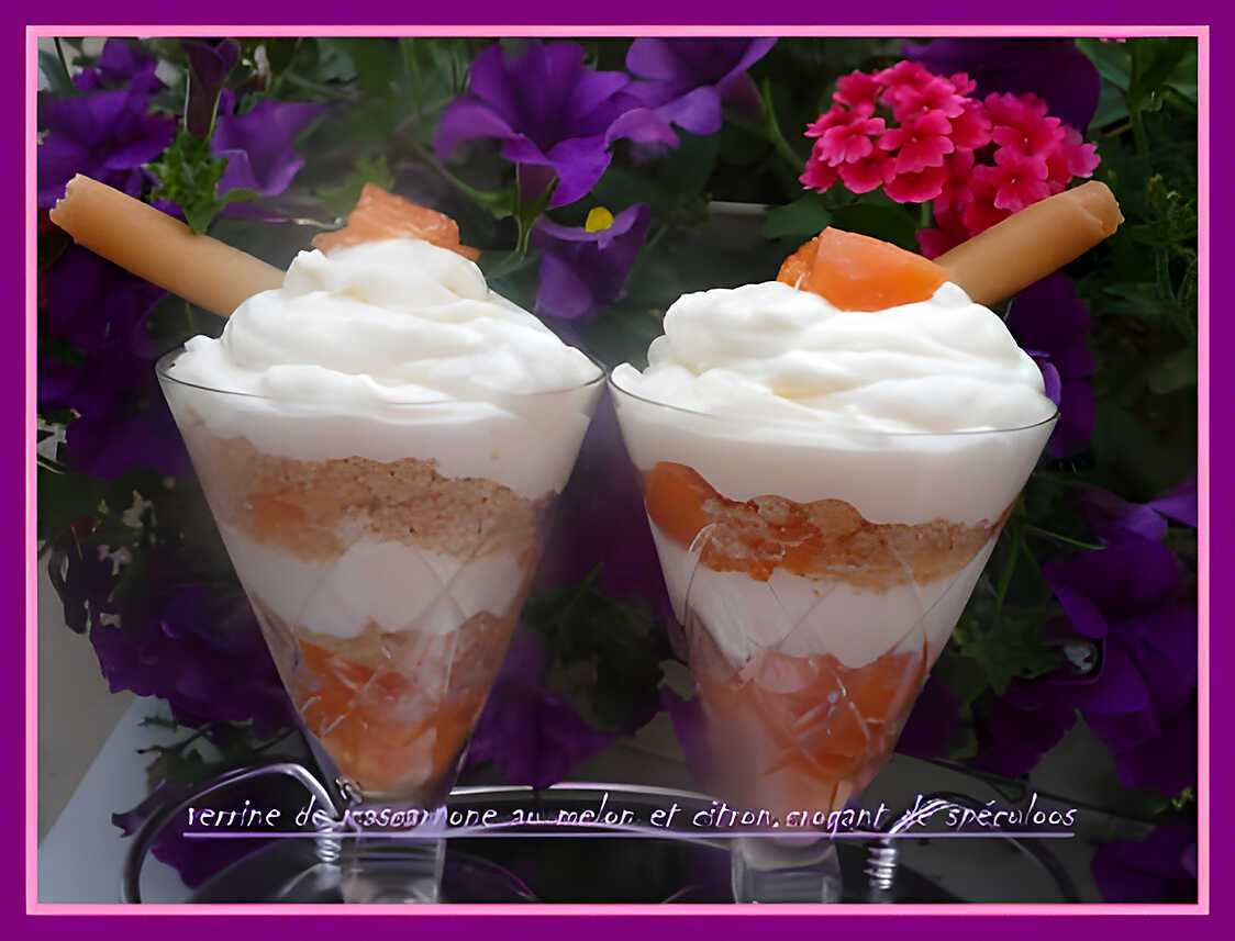 Recette de VERRINE DE MASCARPONE AU MELON ET LIMONCELLO, CROQUANT DE ...