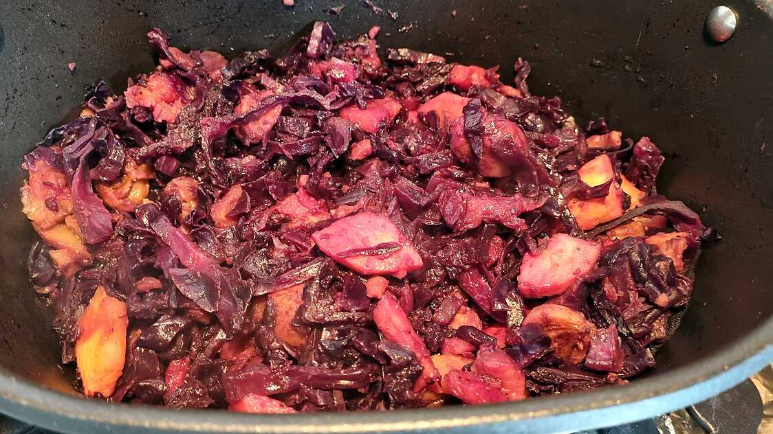Recette de Chou rouge à l'alsacienne aux marrons et pommes