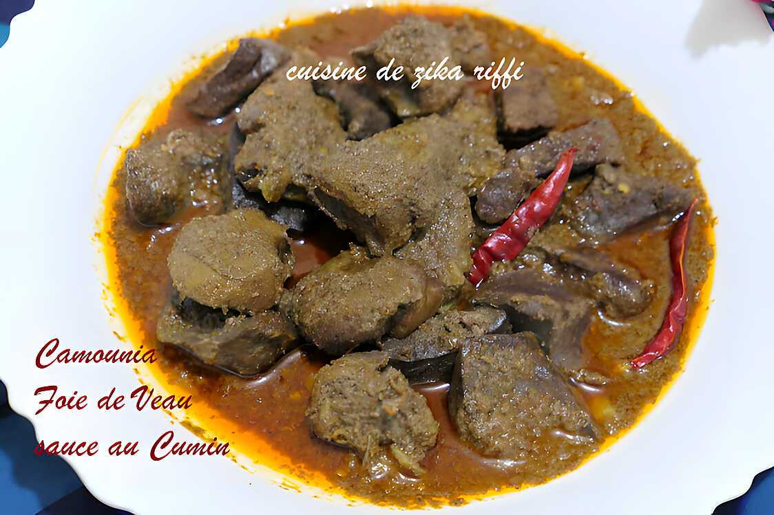 Recette de KAMOUNIA OU CAMOUNIA- FOIE DE VEAU EN SAUCE AU CUMIN