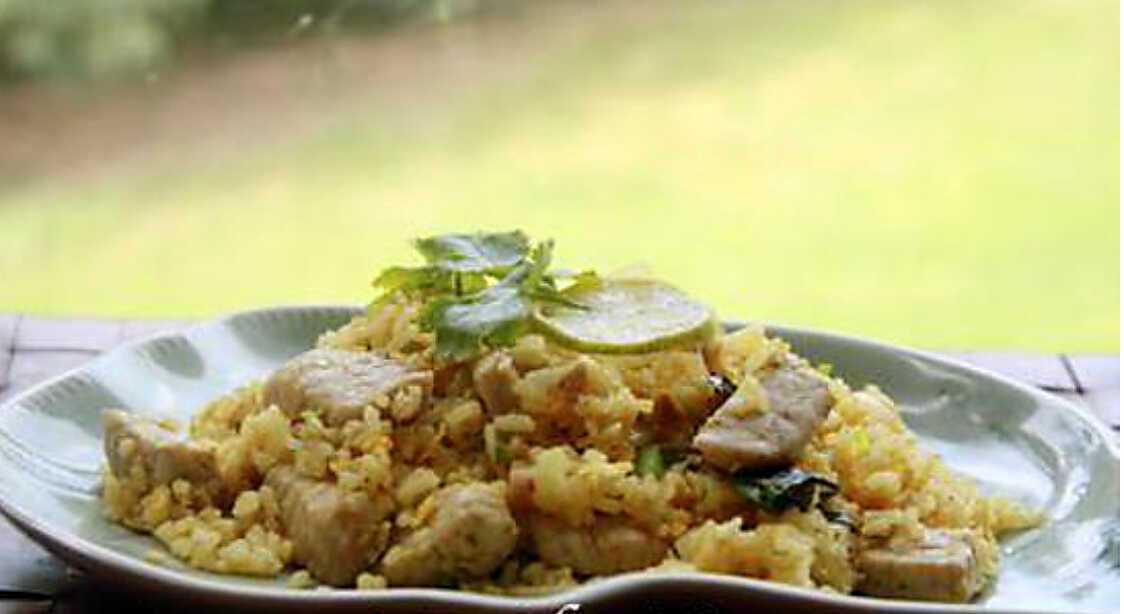 Recette de Riz sauté au curry vert