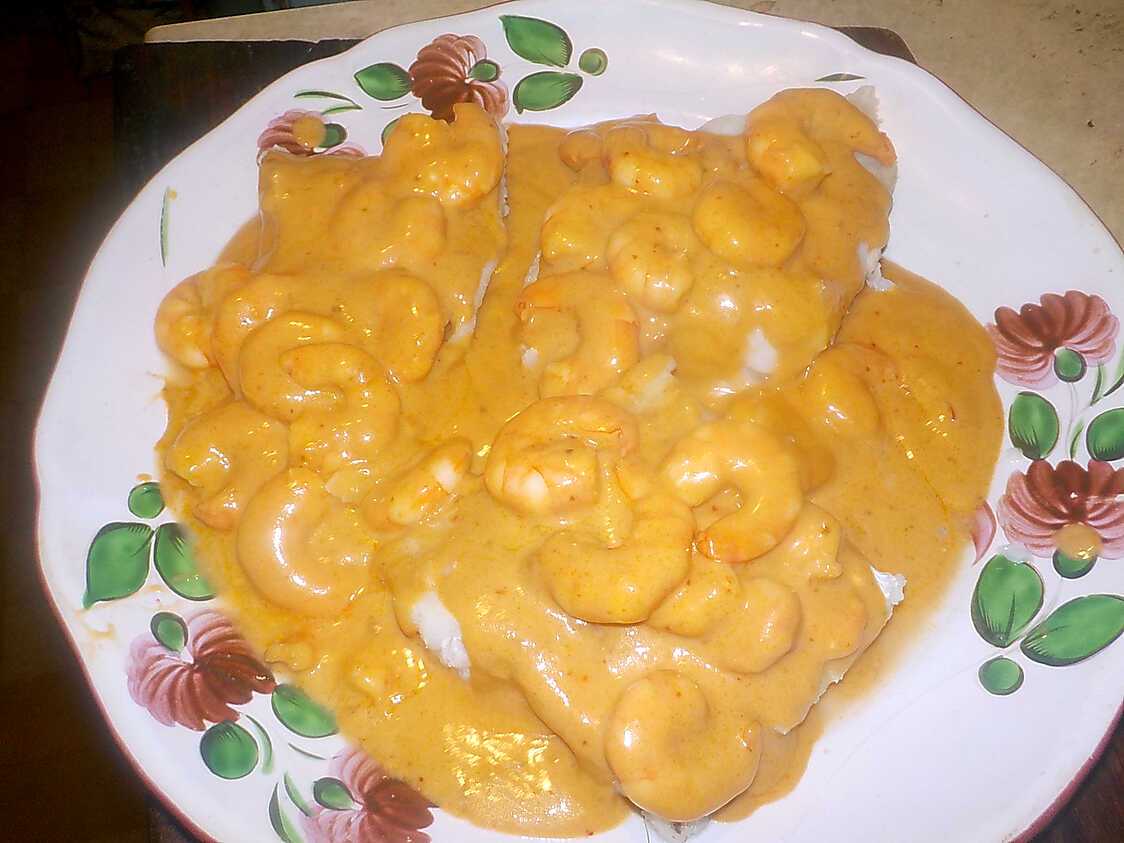 Recette de Filet de julienne au bisque de homard et aux crevettes