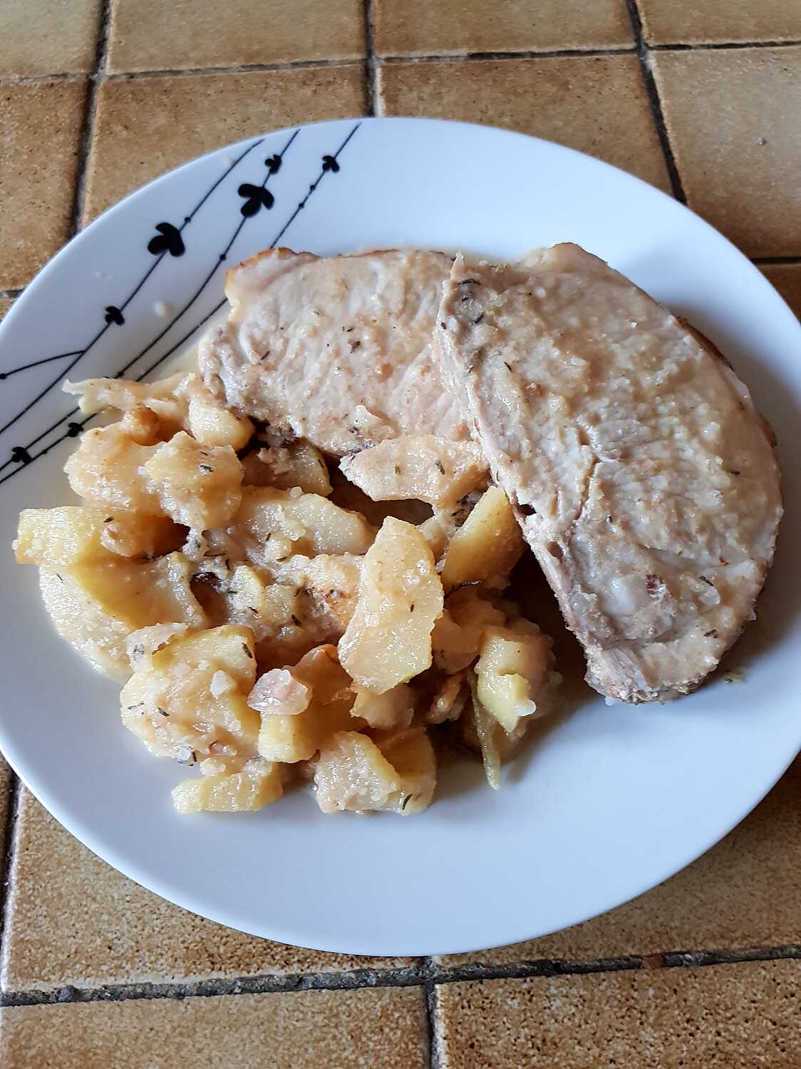Recette de Rôti de porc au cidre et aux pommes par Fanfan14