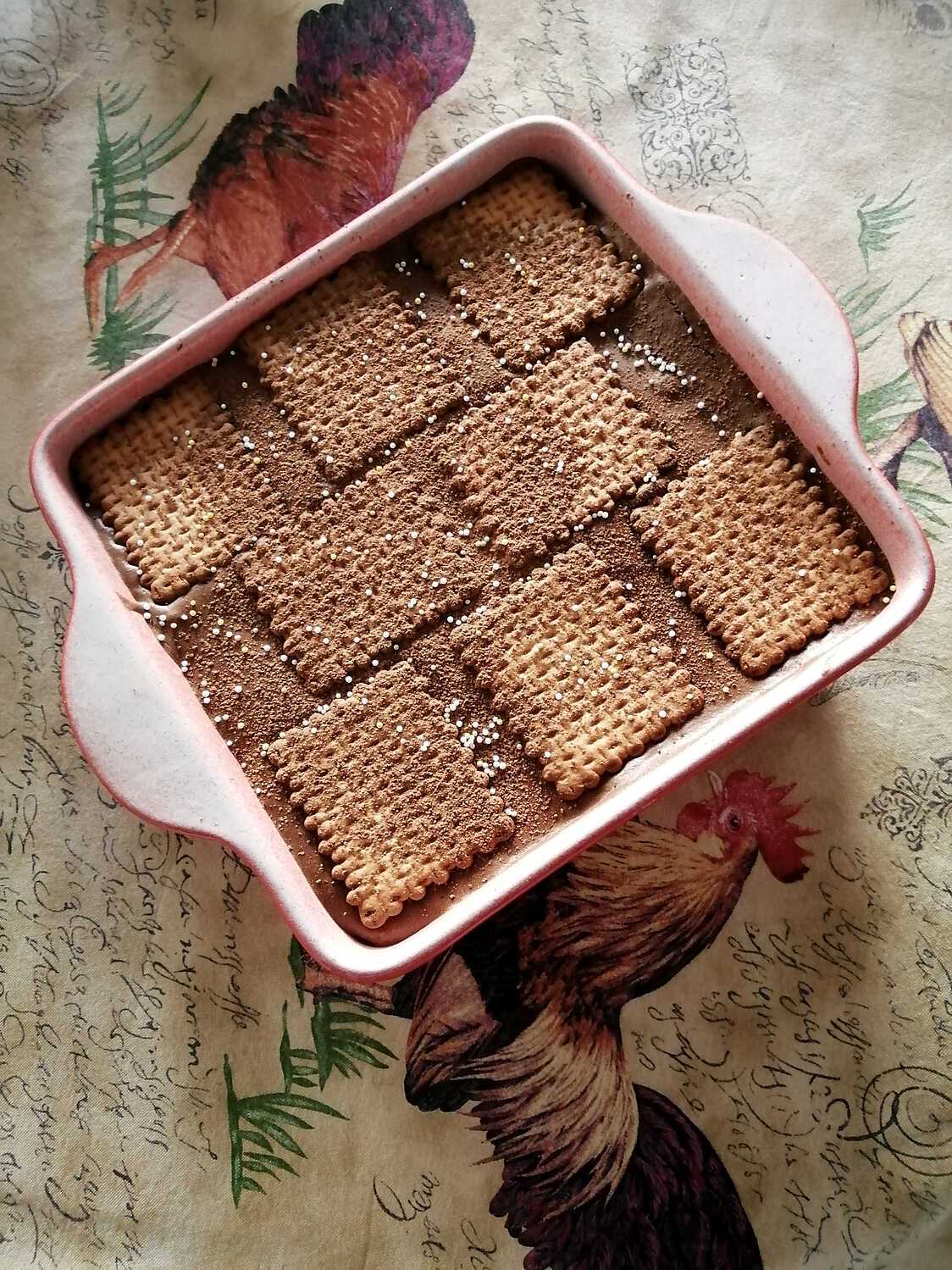 Recette de Gâteau mousse au chocolat et biscuits