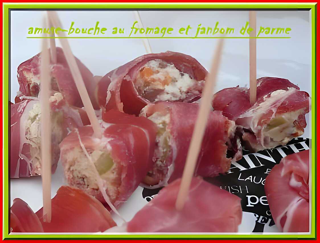 Recette d'AMUSE-BOUCHE AU FROMAGE ET JAMBON DE PARME