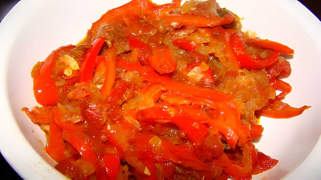 Recette de Peperonata (Poivrons rouges à la tomate)