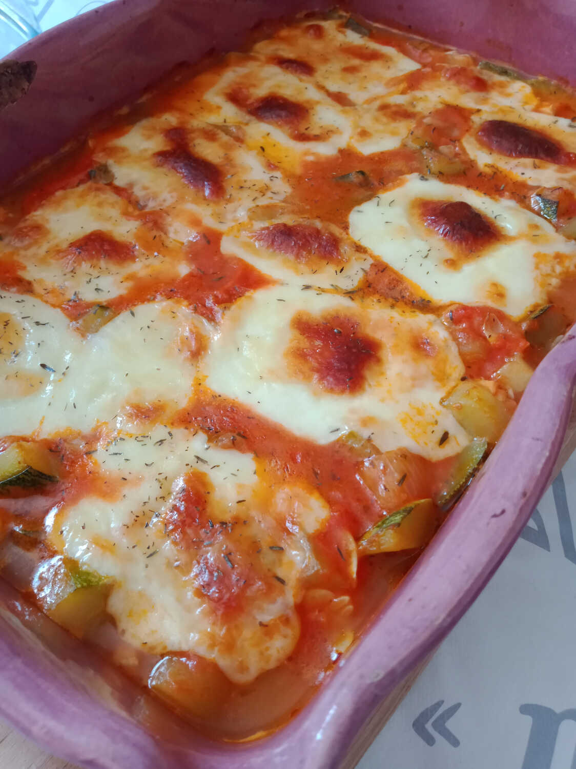 Recette de Gratin courgettes mozzarella par Cepe04