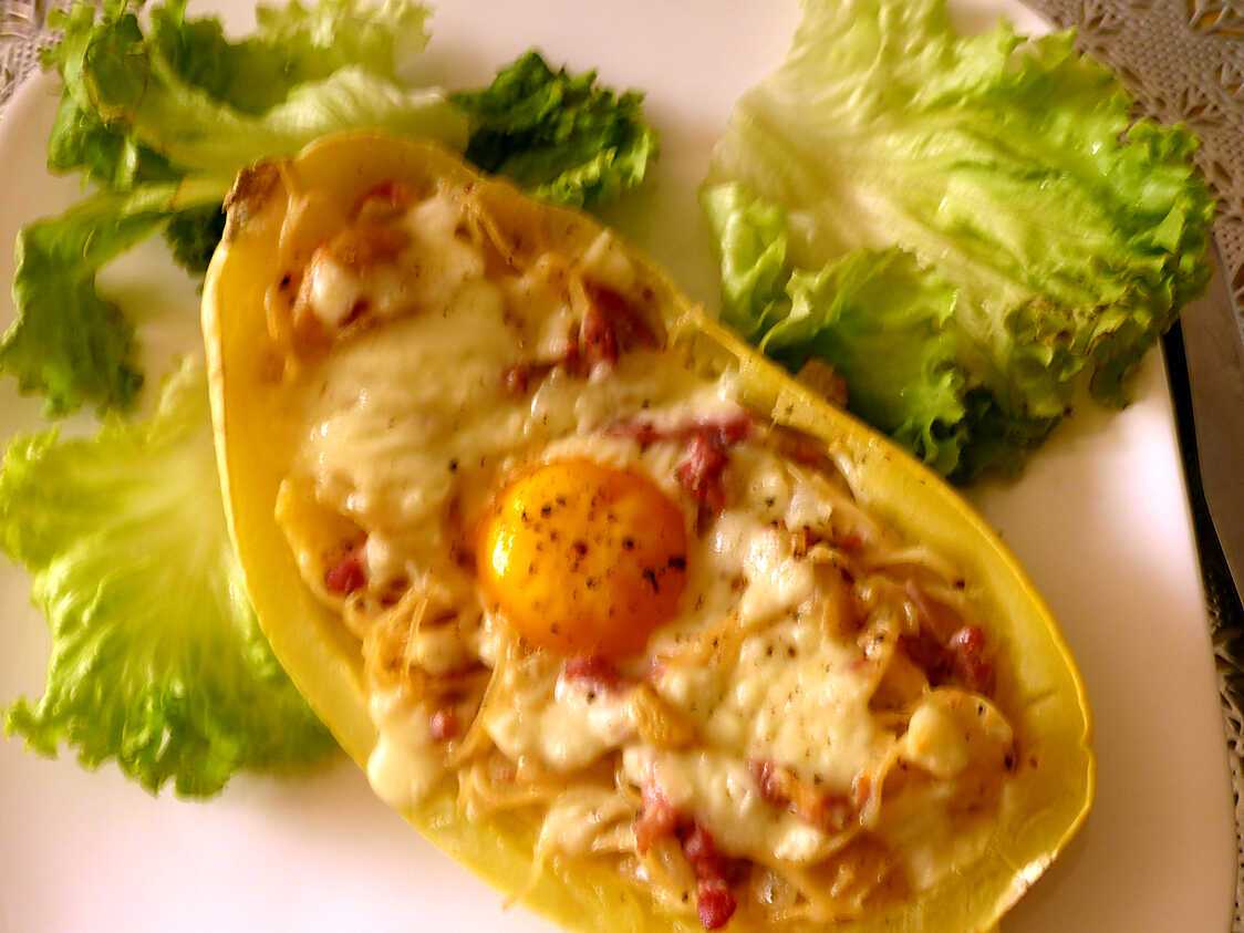 Recette de Courge façon carbonara