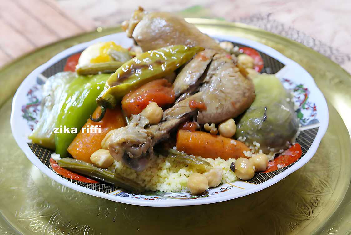 Recette de Couscous de la fin de l'été au poulet fermier et légumes de ...