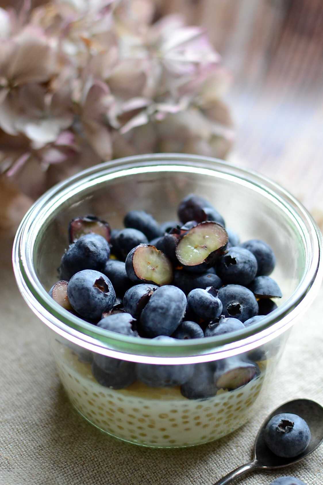 Recette de Perles de tapioca aux myrtilles