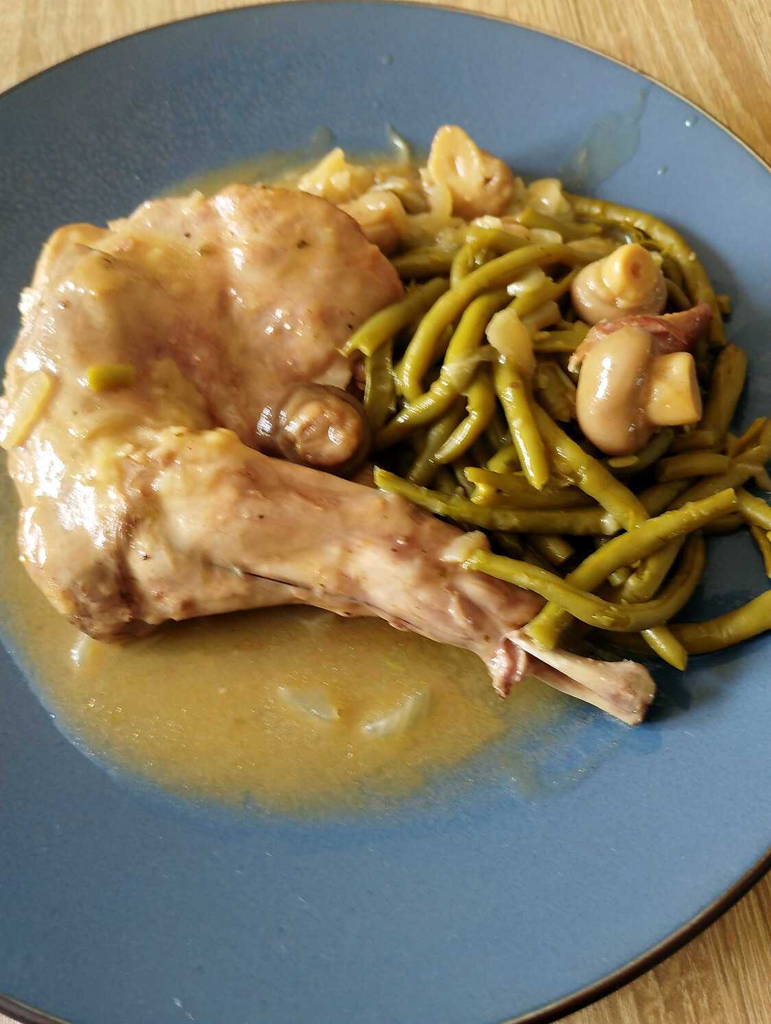 Recette de Cuisse de lapin sauce cancoillotte au cookéo