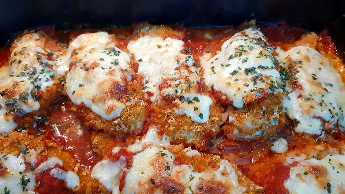 Recette de Poulet au parmesan mozzarella au four