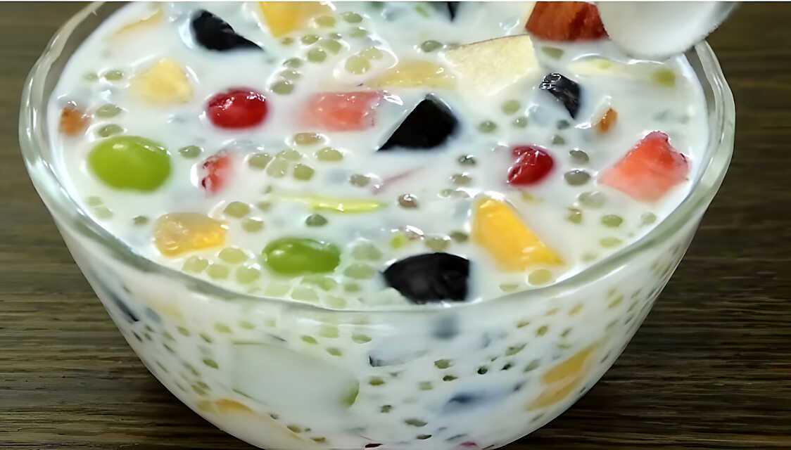 Recette de Dessert au Sago (menu santé).