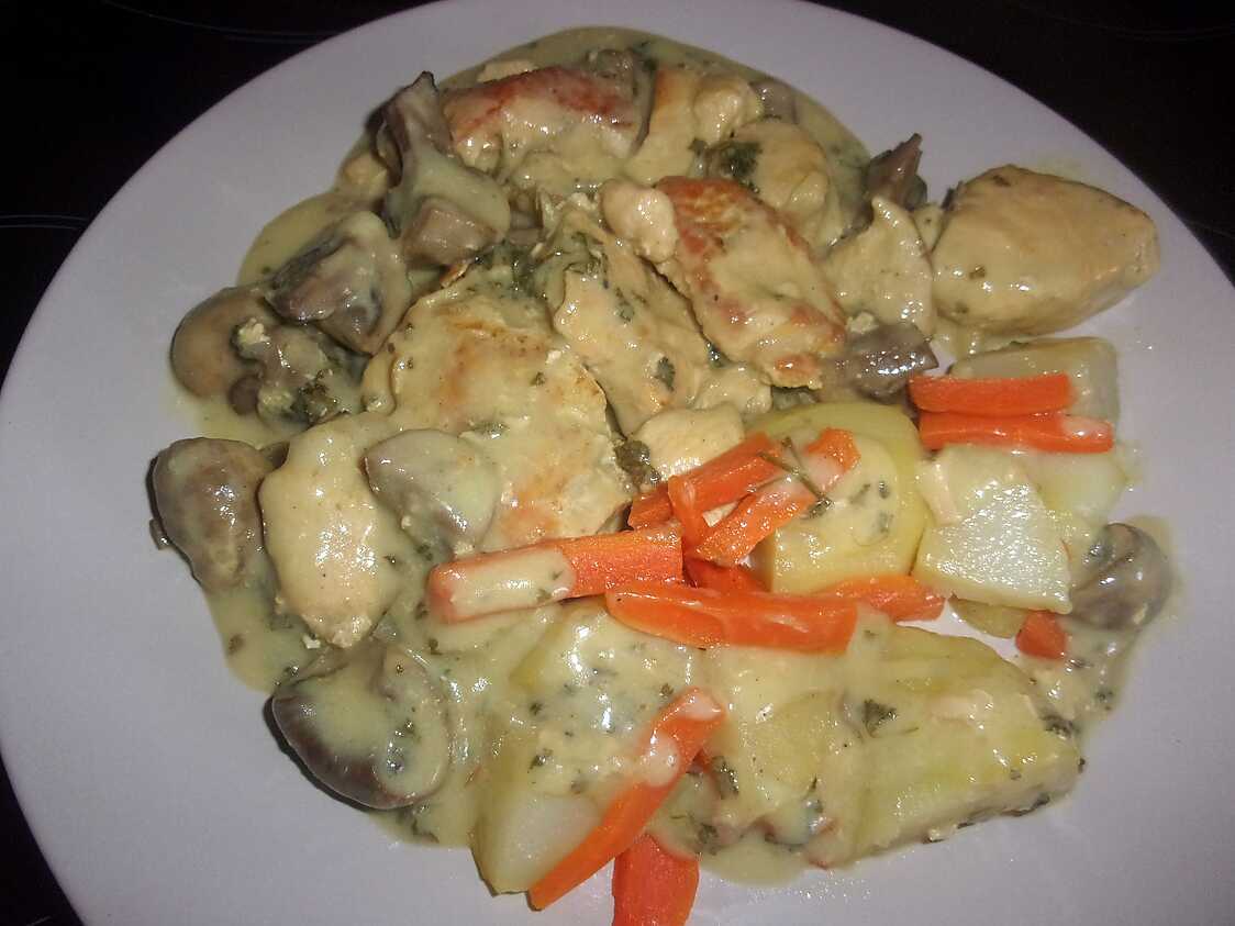 Recette de Cubes de filet de dinde aux légumes.au Cookéo.