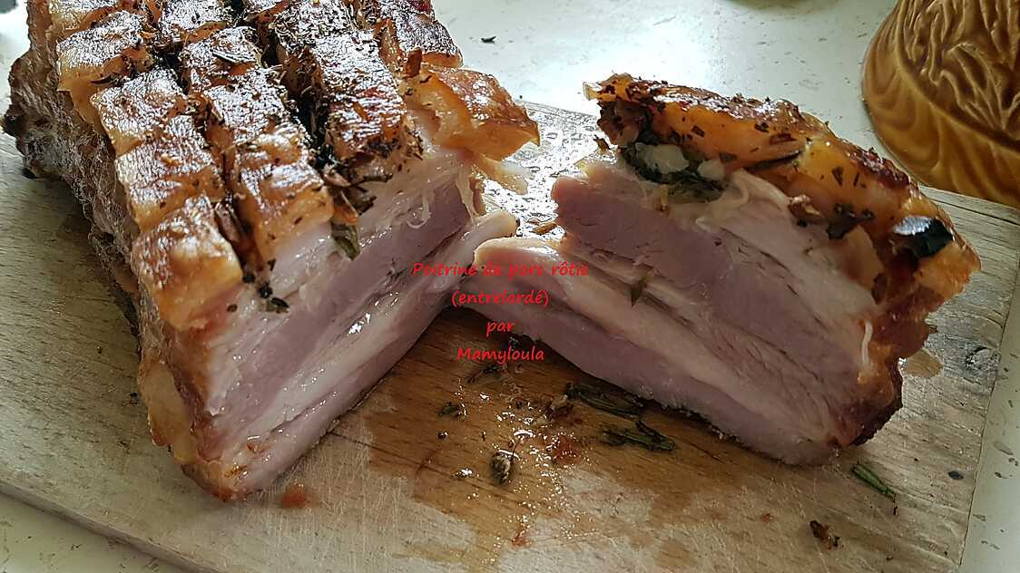 Recette de Poitrine de porc rôtie (entrelardé)