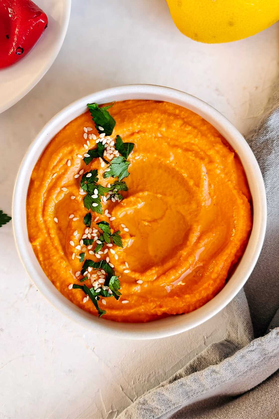 Recette de Houmous aux poivrons grillés facile