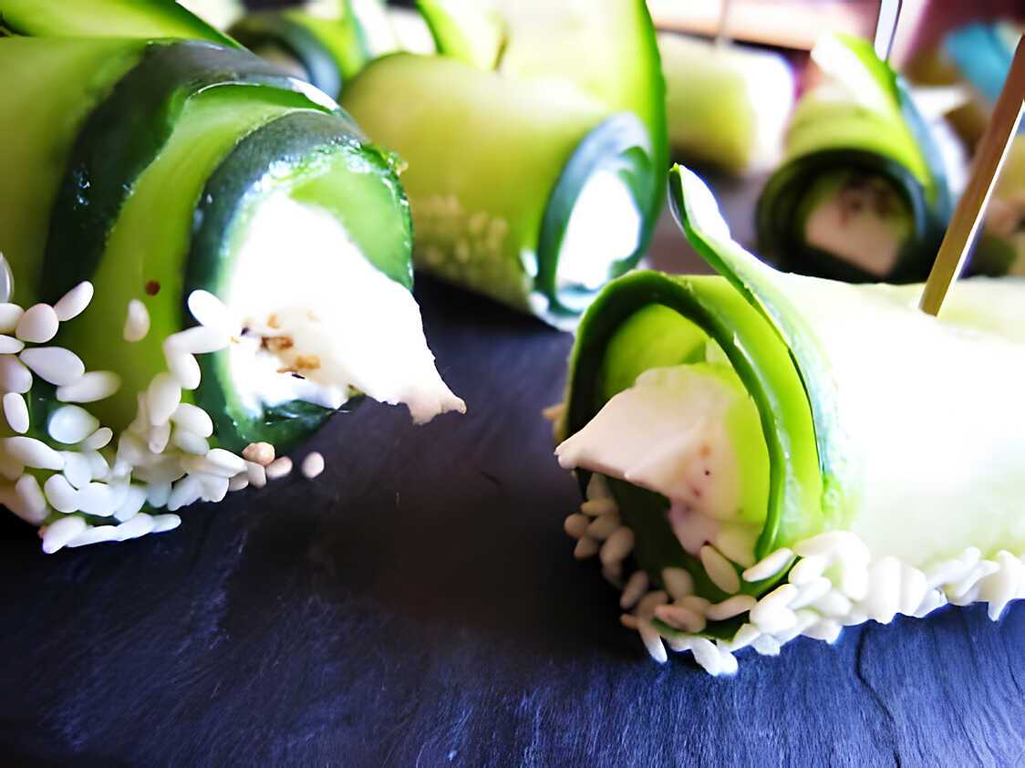 Recette de Sushis de concombre au chèvre