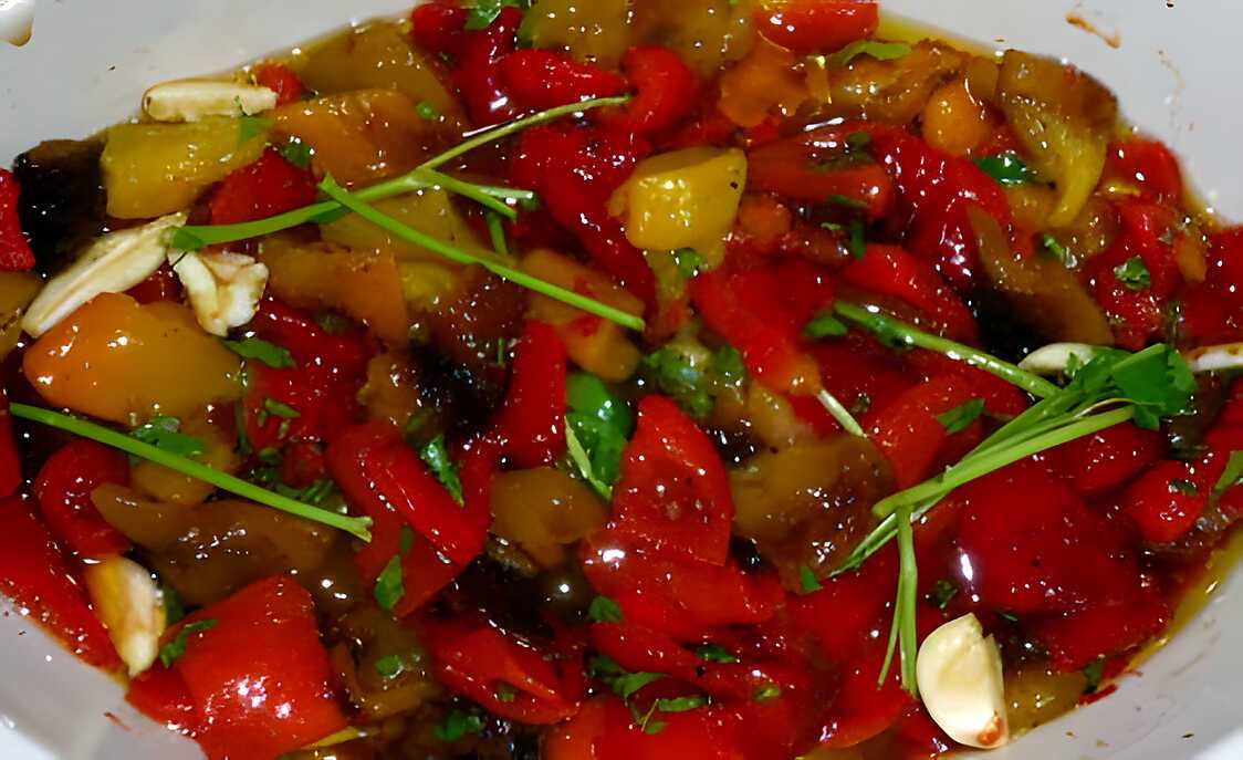 Recette de Poivrons marinés