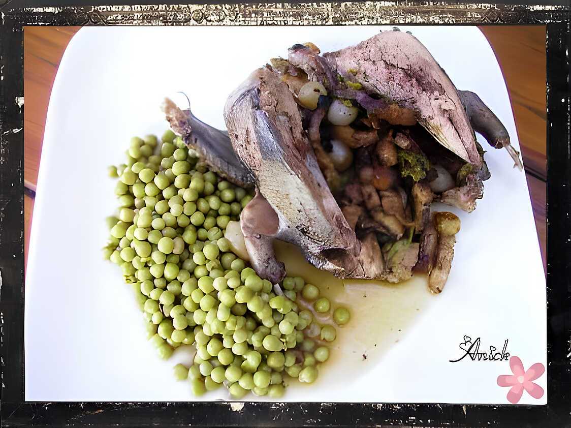 Recette de Pigeonneaux en cocotte aux petits pois