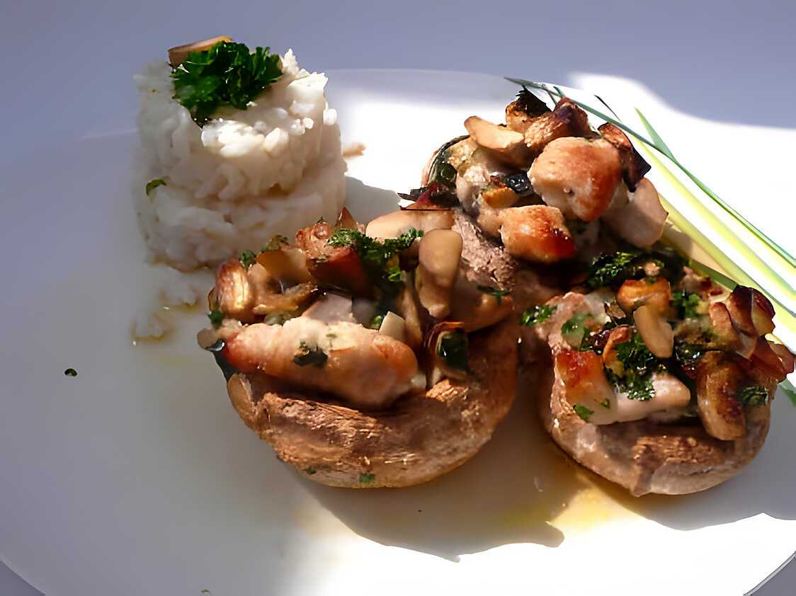 Recette de Chapeaux de champignons et ses filets de poulet