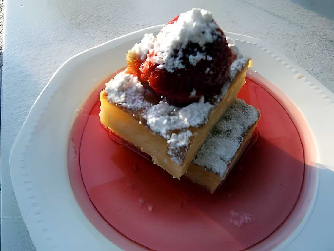 Recette de Le carré au citron et fraise