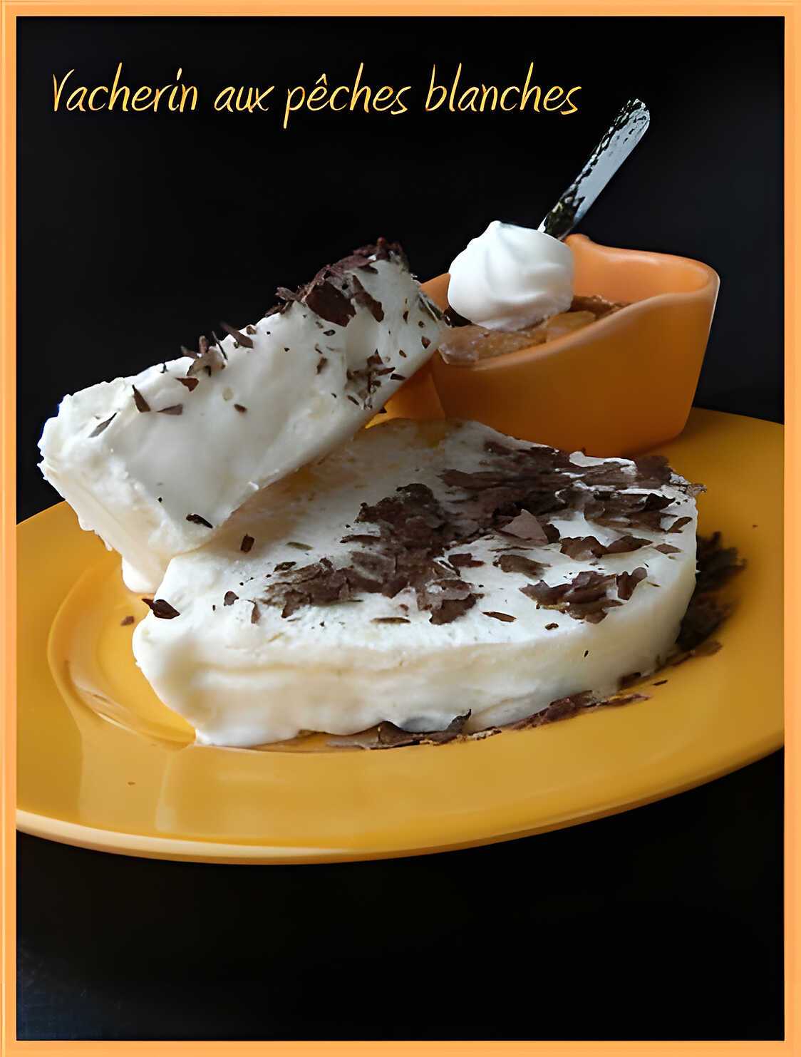 Recette de VACHERIN GLACE AUX PECHES BLANCHES recette de CYRIL LIGNAC