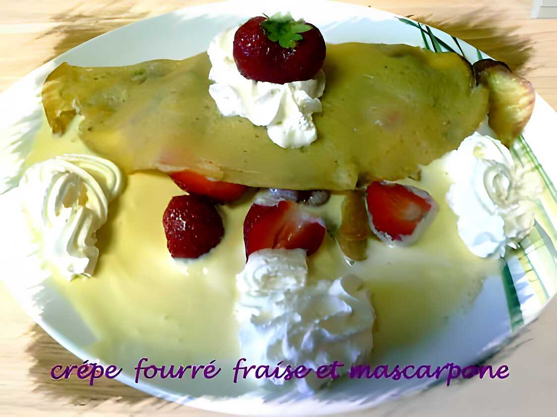 Recette de Crèpe fourré fraise et mascarpone