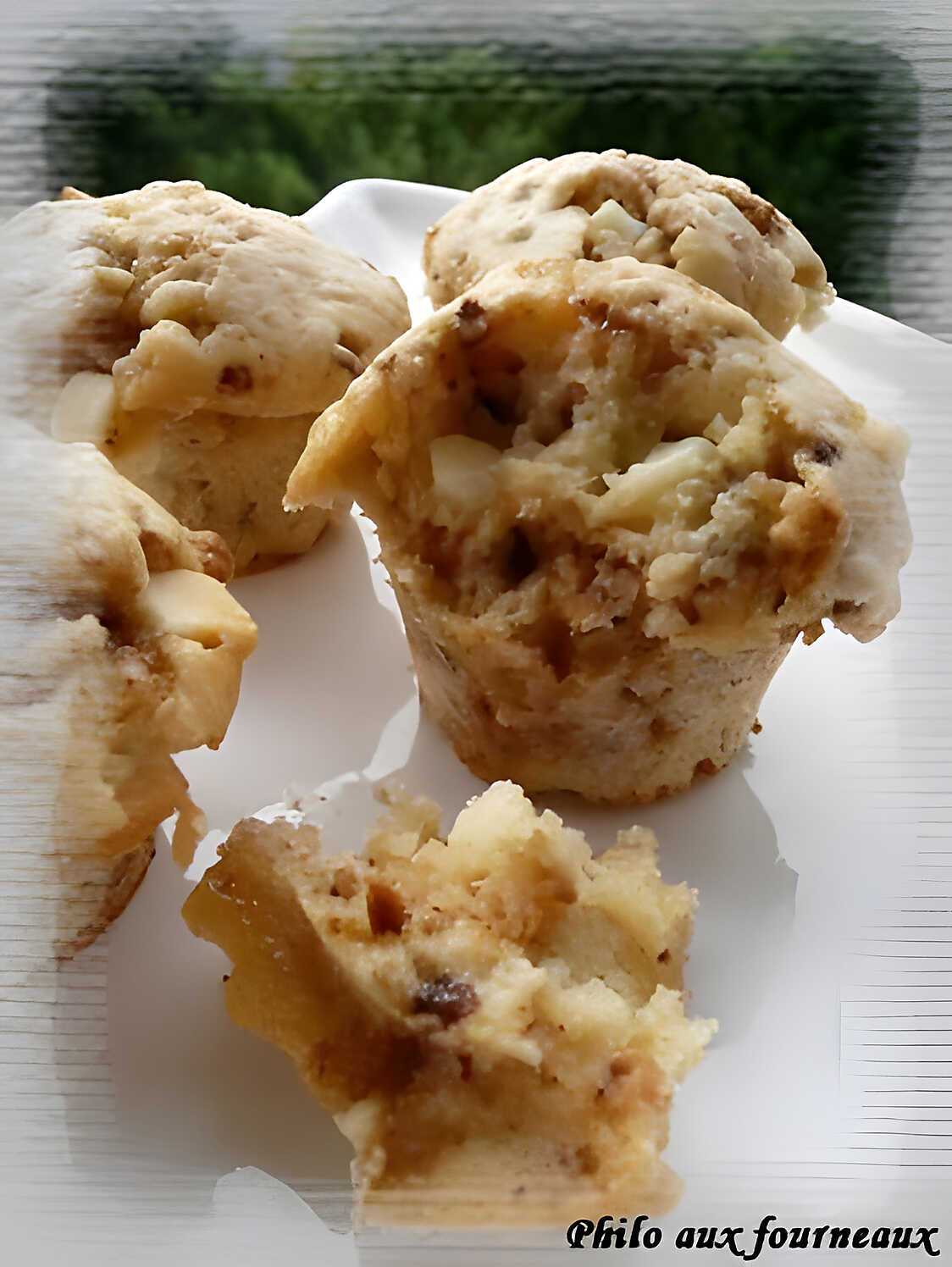 Recette de Muffuns au chocolat blanc & aux pépites de nougatine