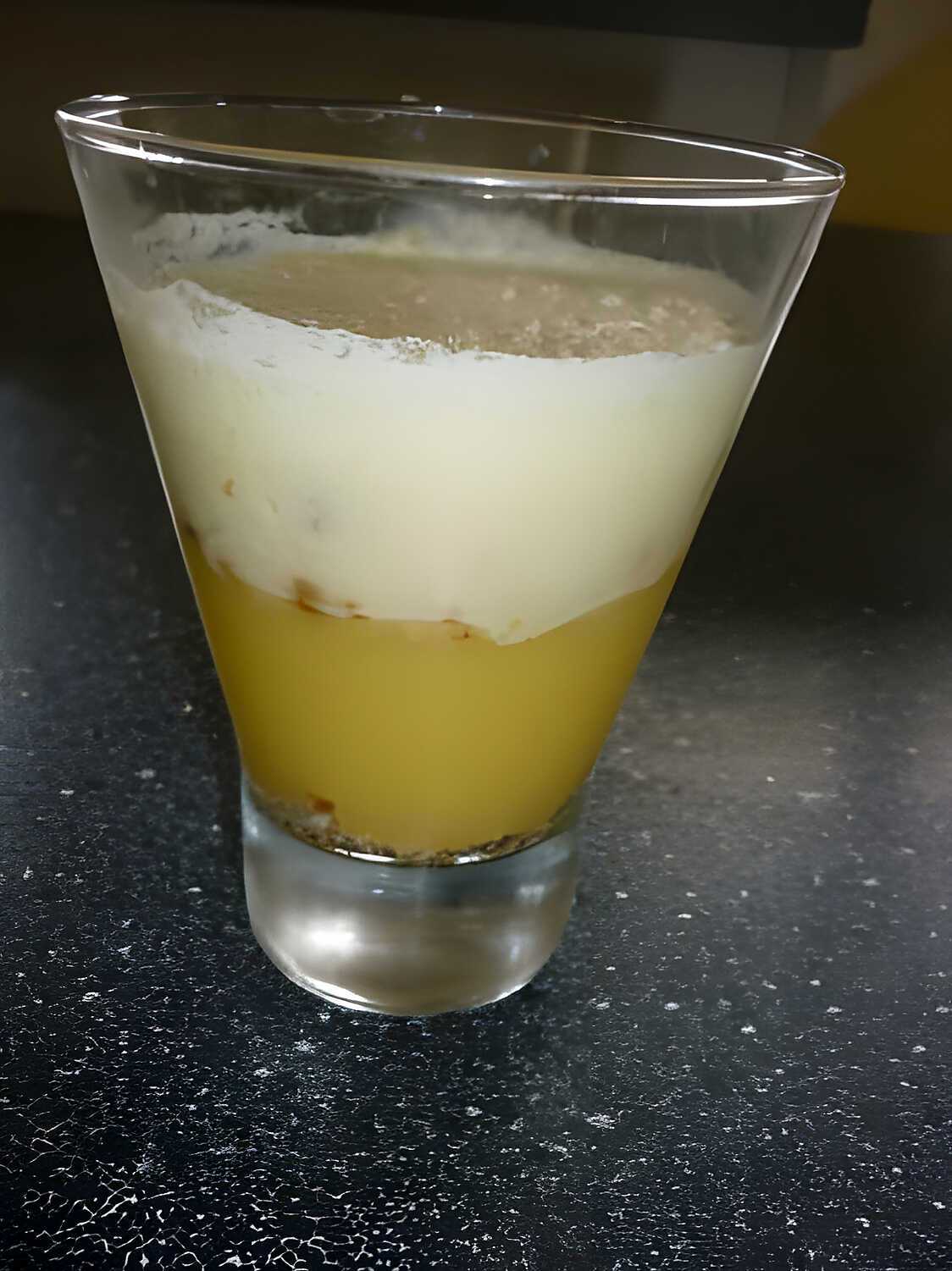 Recette de Verrines citron, crème, chocolat et biscuit.