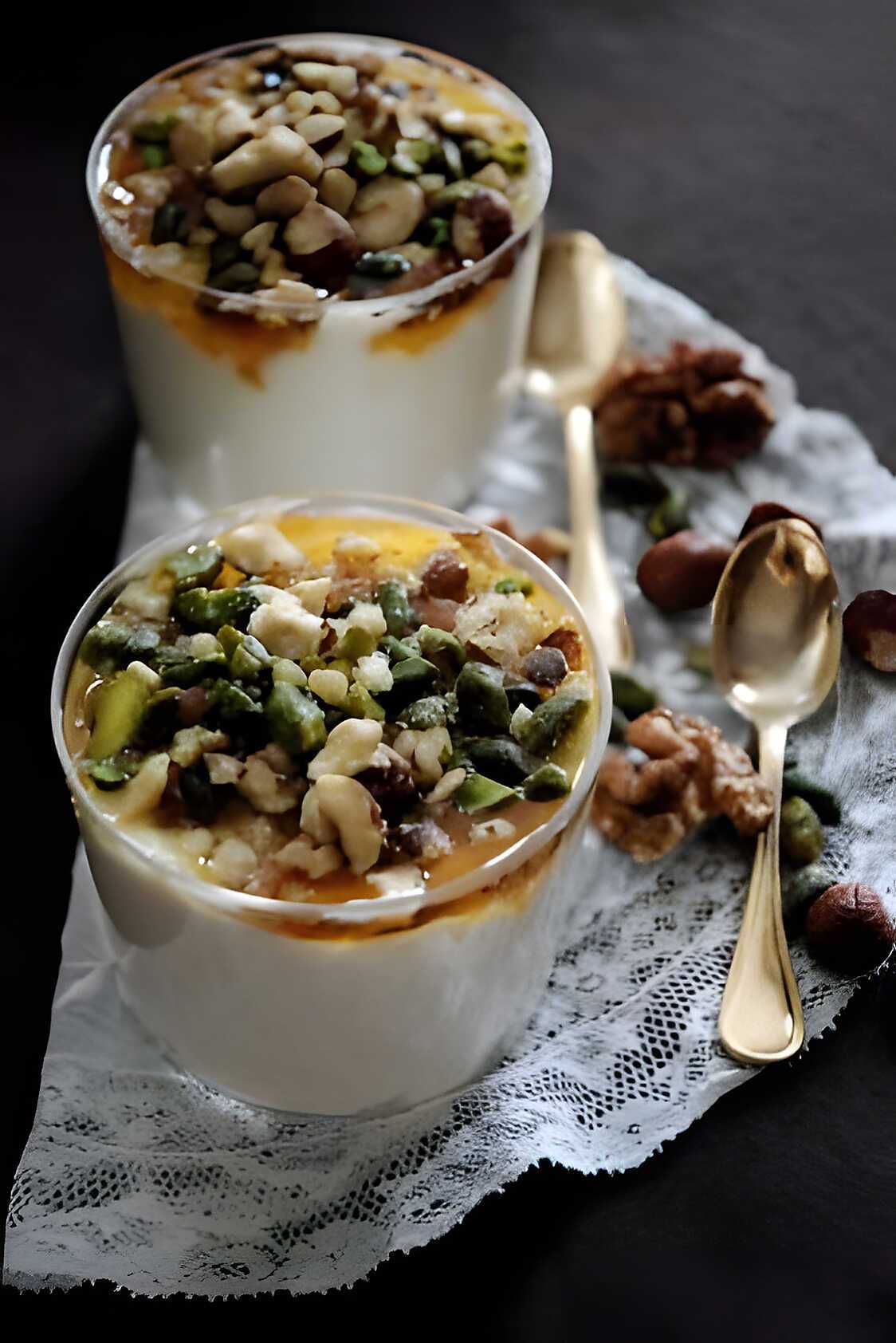 Recette de Fromage blanc au miel et aux fruits secs