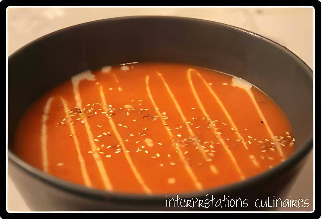 Recette de Soupe poivron rouge & gingembre