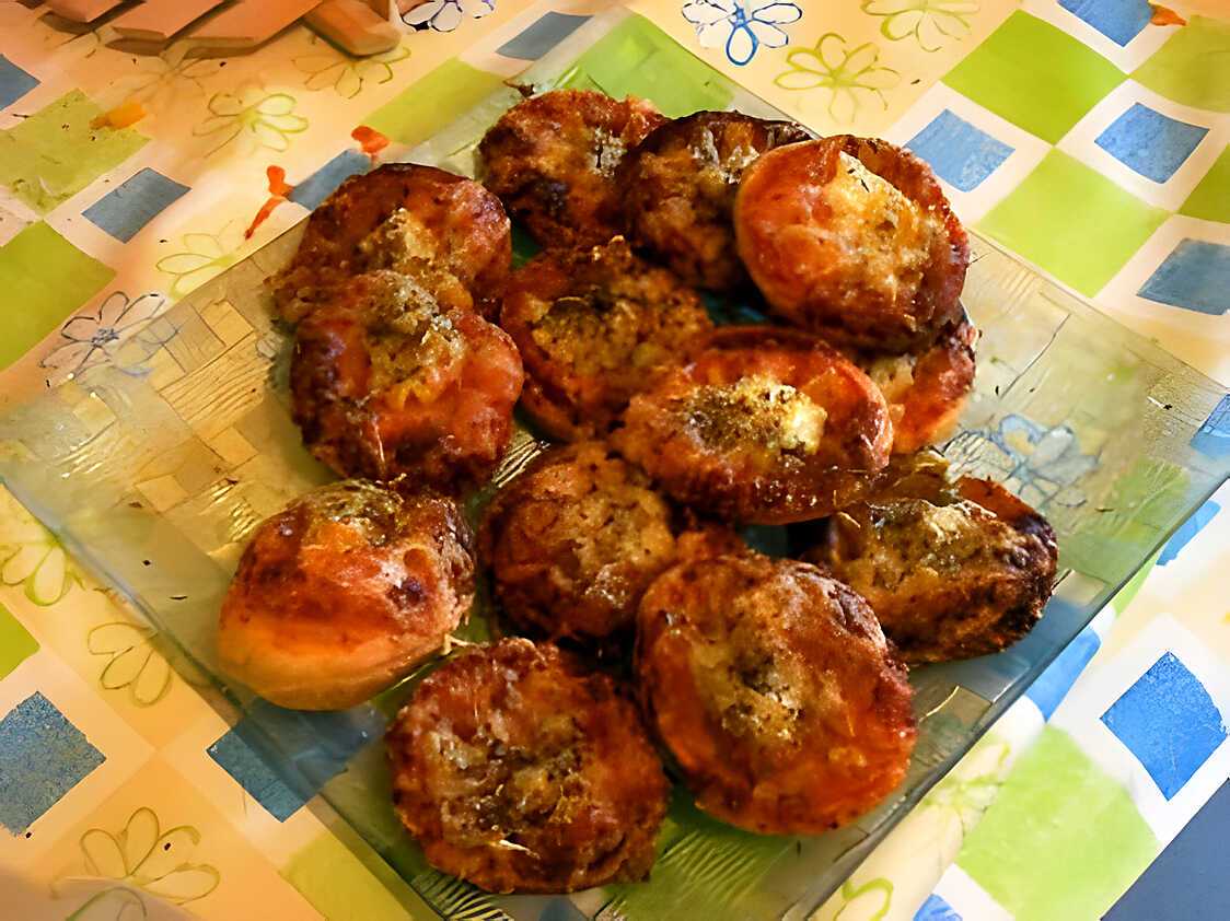 Recette de Mes Mini's Pizza aux poivrons et Saumon