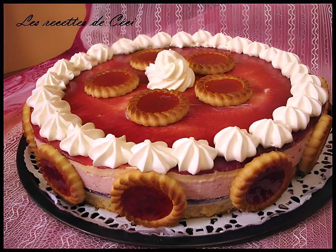 Recette d'Entremet aux 2 mousses fraise et mascarpone au chocolat blanc