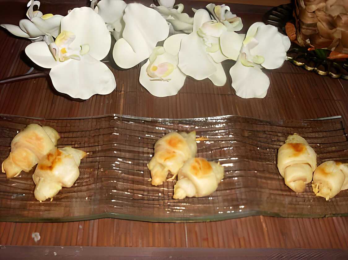 Recette de Croissants feuilletés blanc de dinde-fromage