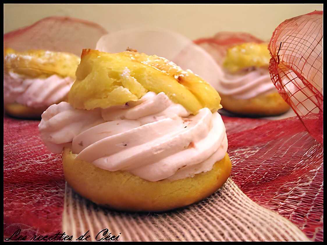 Recette de Petit choux à la mousse de fraise