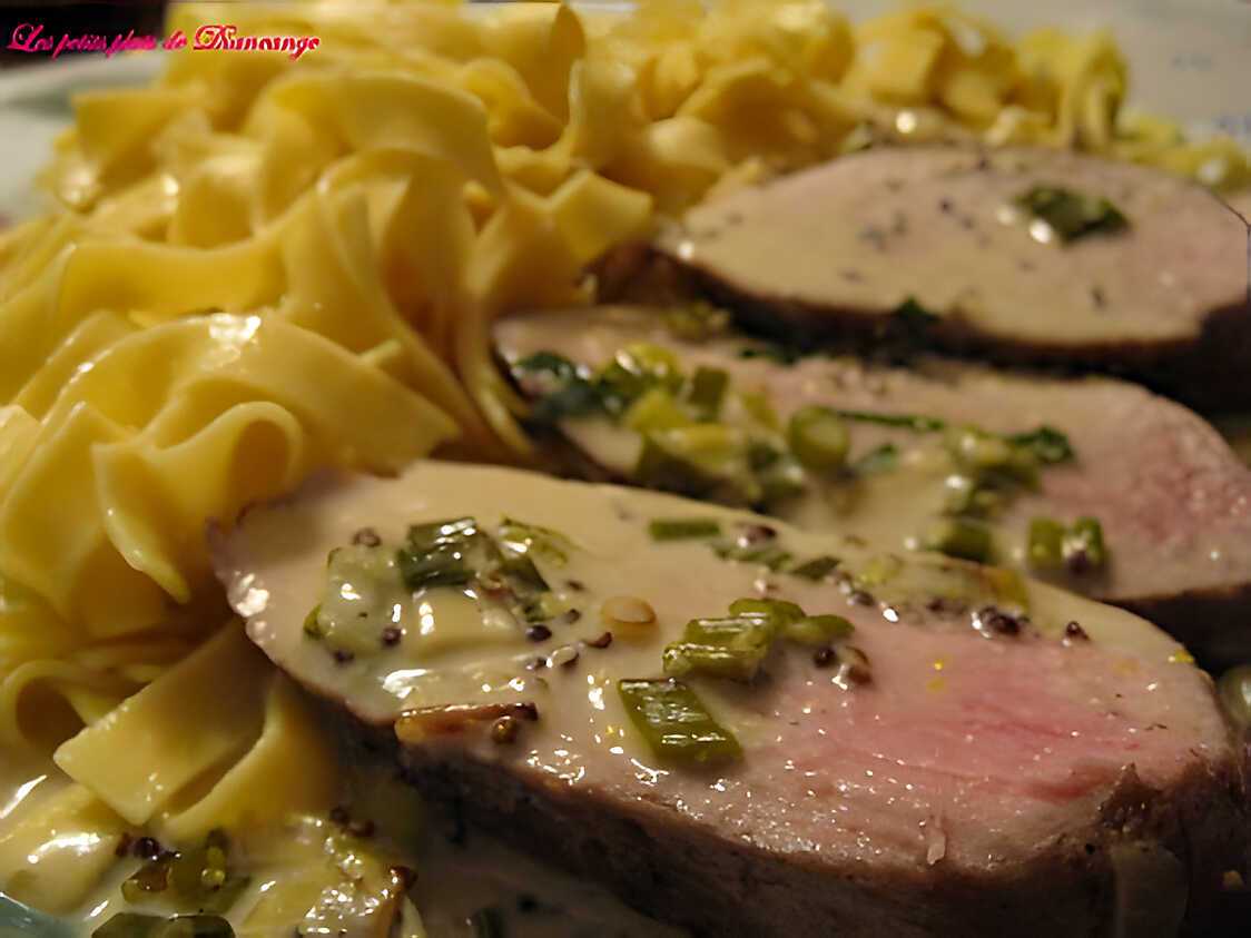Recette de Filet de porc sauce à la moutarde et à l'estragon