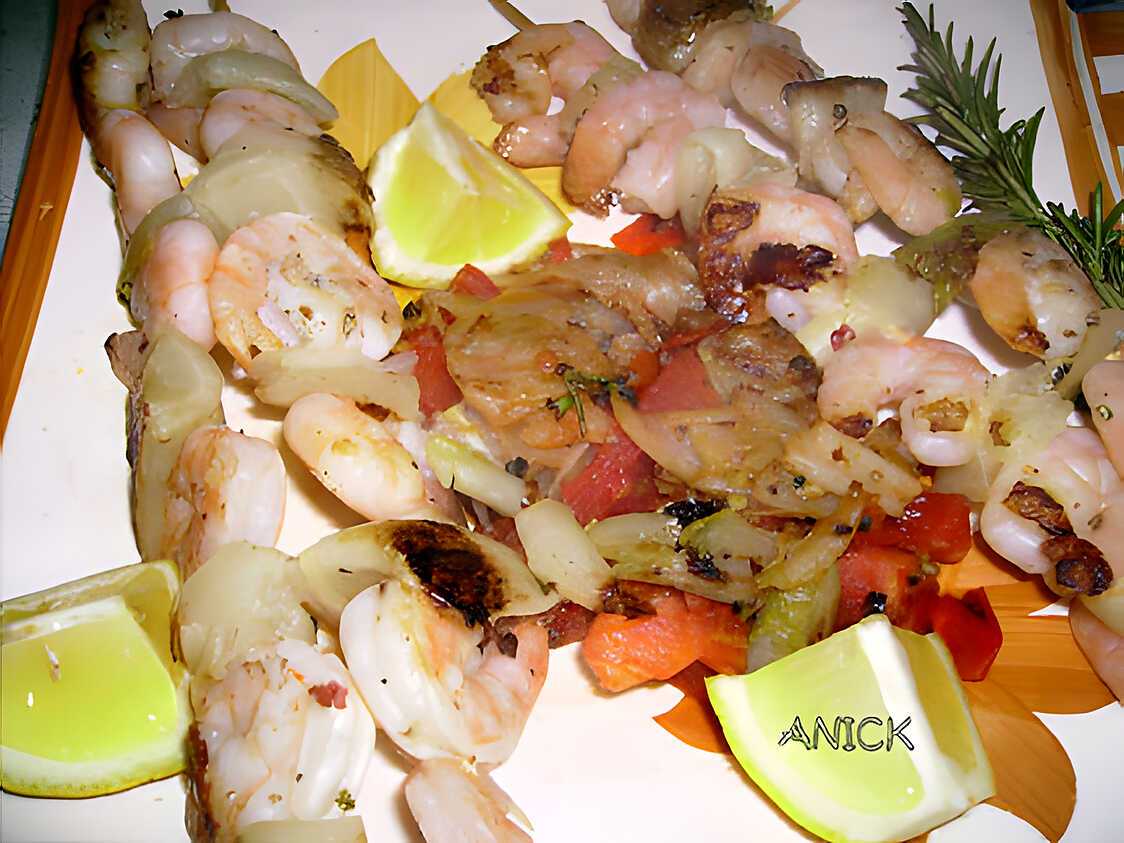 Recette de Crevettes au romarin frais