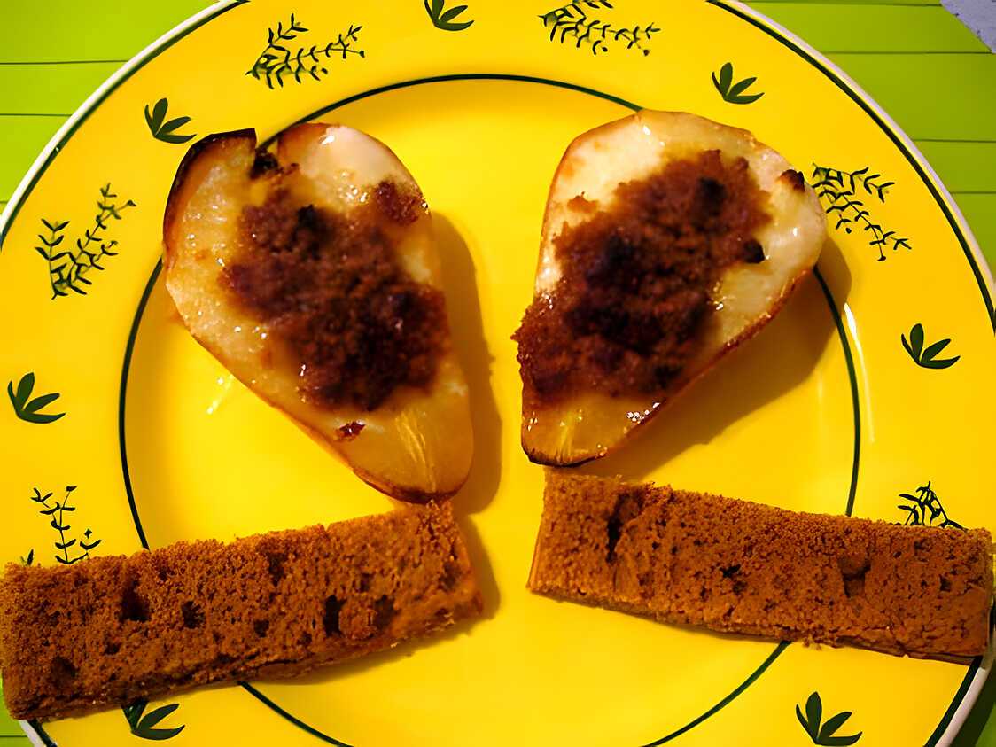 Recette de Poires rôties au pain d'épice
