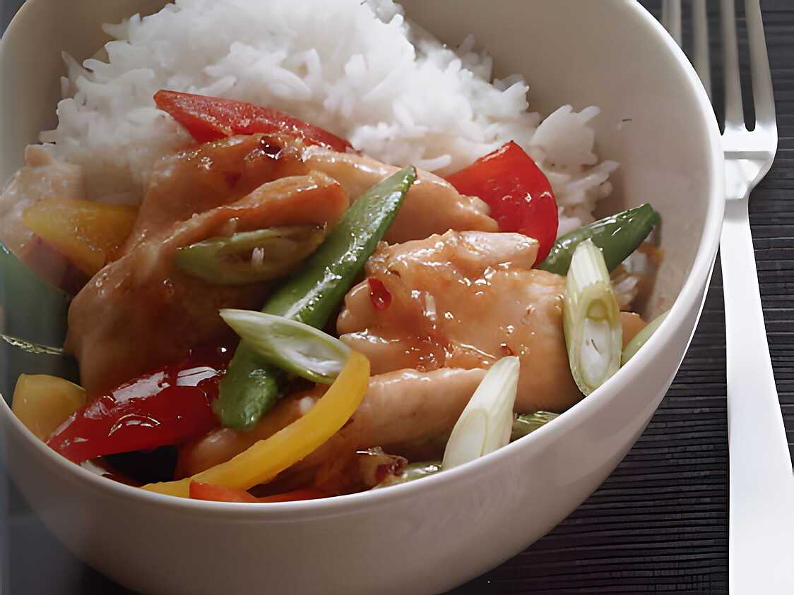 Recette de Sauté de poulet et legumes croquants