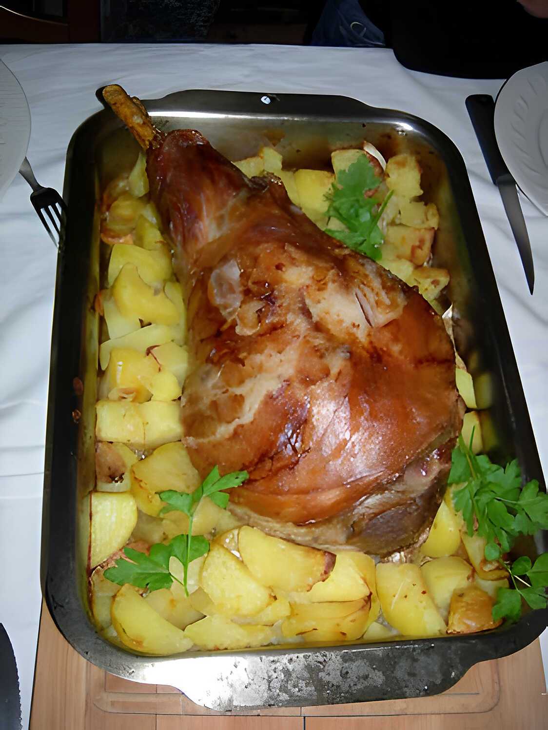 Recette de Gigot d'agneau et pommes de terre
