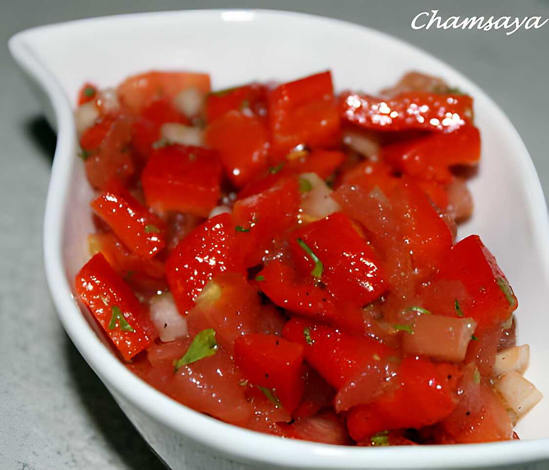 Recette de Salade froide de poivrons et tomates