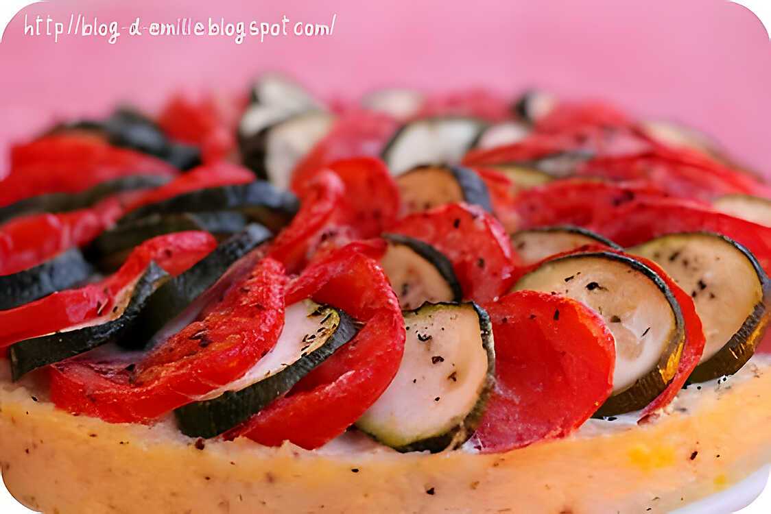 Recette de Tarte tomates courgettes sur croute de riz